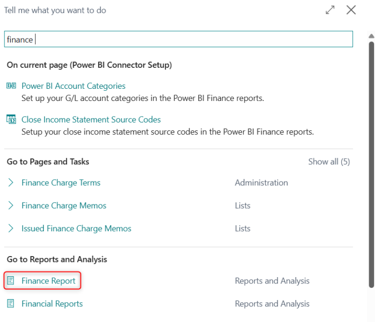 Business Central Power BI Integration: Install and Use the Finance App